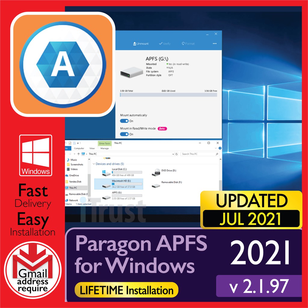 Paragon APFS for Windows 3.1.1 - Access macOSX APFS Volumes in Window [Win 32/64-bit] - Digital ...