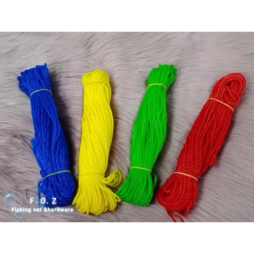 PE Rope 3.5mm Colour Blue & Red & Yellow & Green & GG Tali PE 20Mtr ...