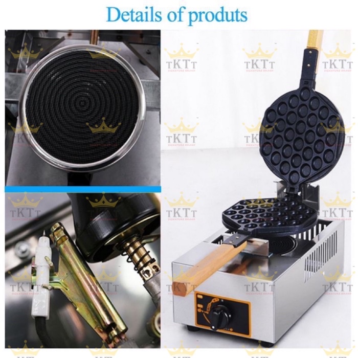 TKTT Commercial Gas Bubble Egg Waffle Baker Hong Kong Eggettes Maker ...