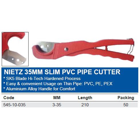 [JT eSTORE] NIETZ PVC Pipe Cutter (35mm / 1 5/8" ) (545-10-035, 545-10 ...