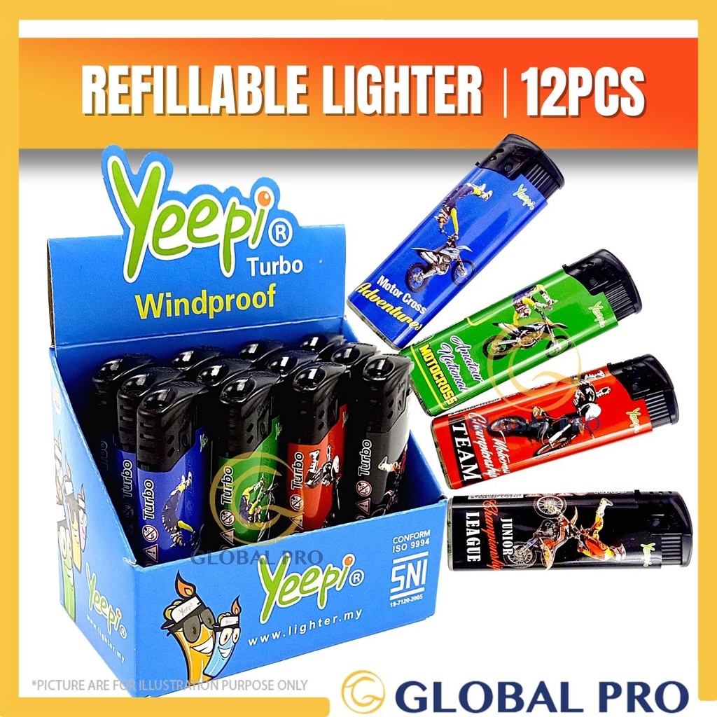 12PCS Yeepi Lighter YEEPI Turbo Windproof 4100 Windproof Lighter Refill ...