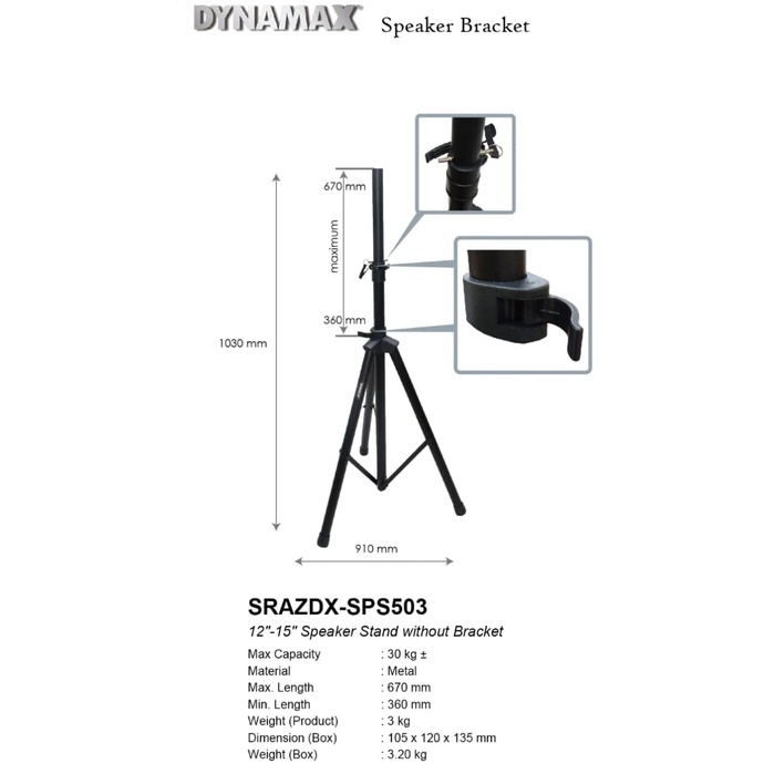 DYNAMAX 12" - 15" SPEAKER STAND | Shopee Malaysia