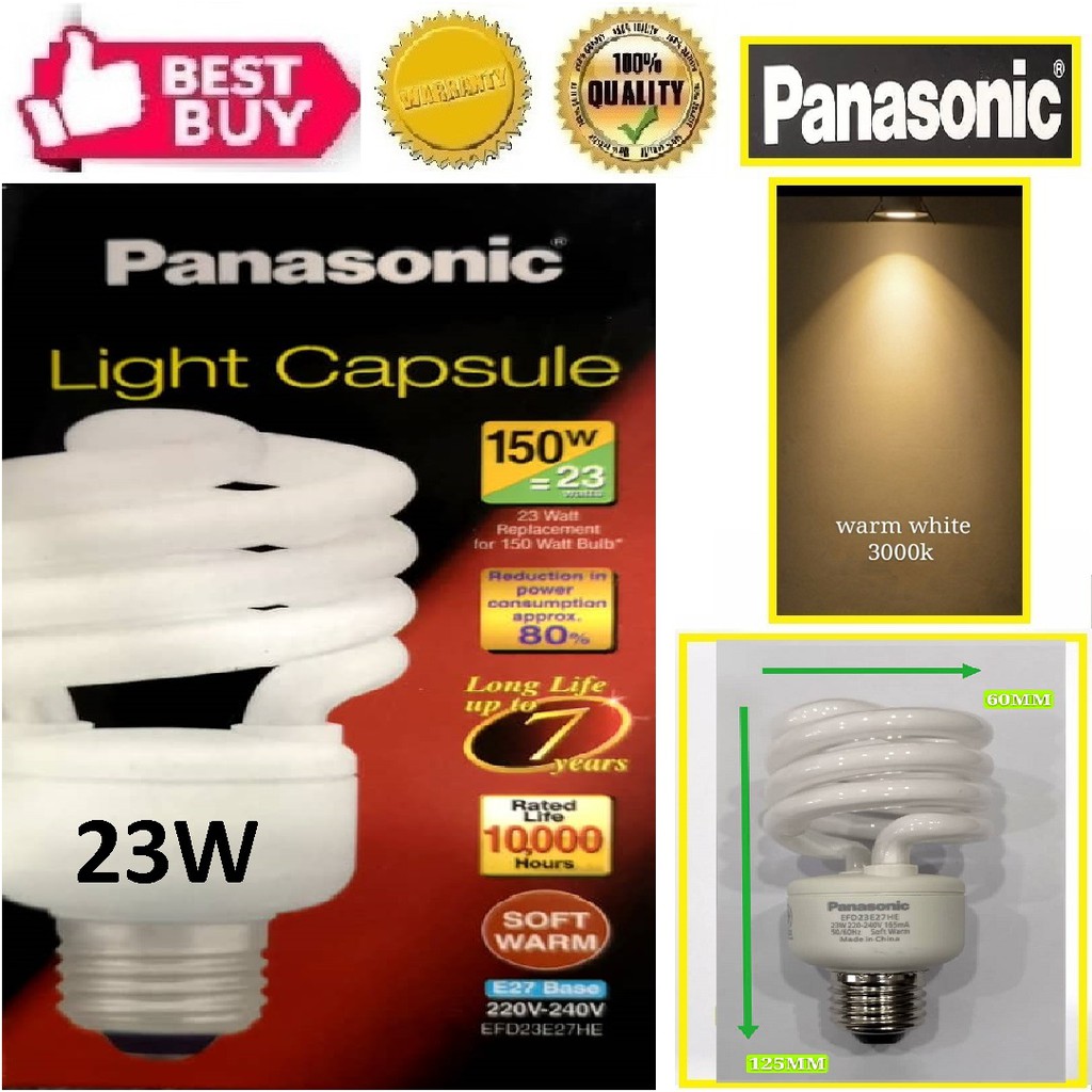 Panasonic Tornado Bulb - E27 (23W) (3000K Warm White) | Shopee Malaysia