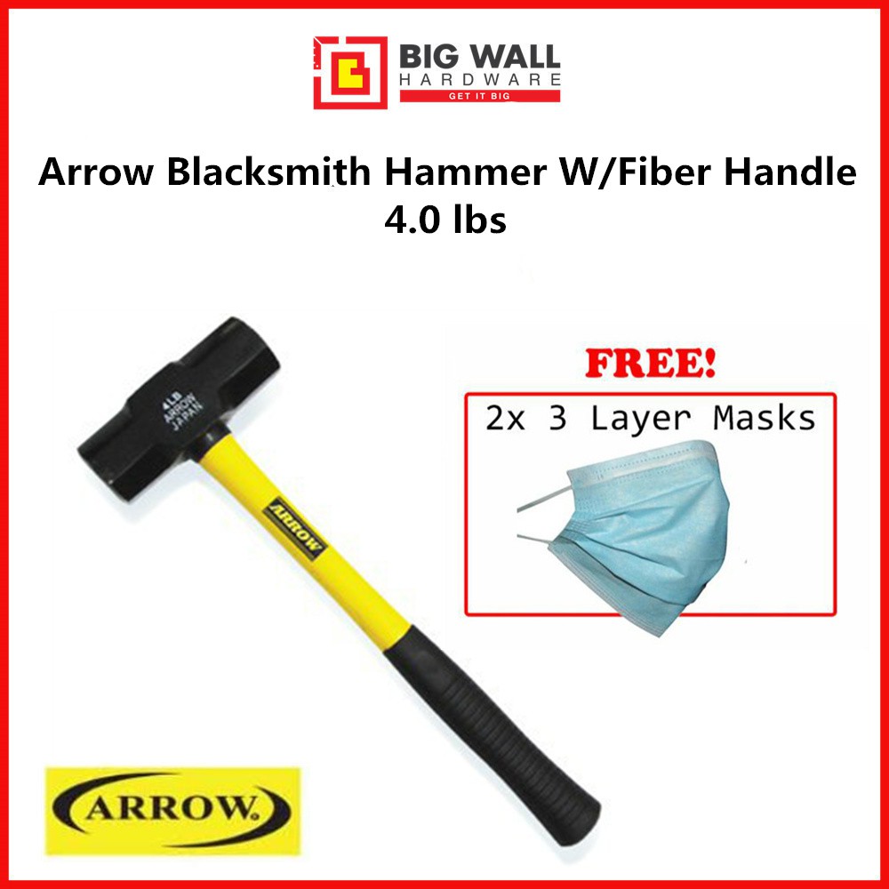 ARROW Blacksmith Hammer W/Fibre Handle 4lbs *Big Wall Hardware from ...