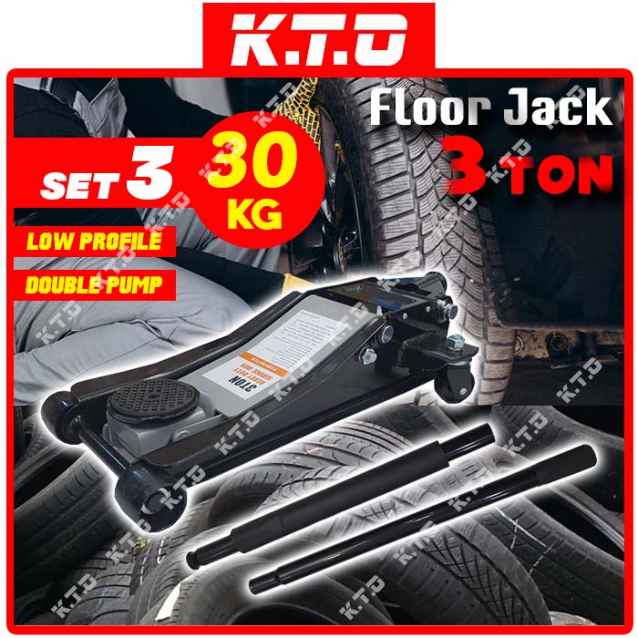 3 TON HYDRAULIC HEAVY DUTY JACK FLOOR WORKSHOP LIFTING CAR TYRE CHANGE ...