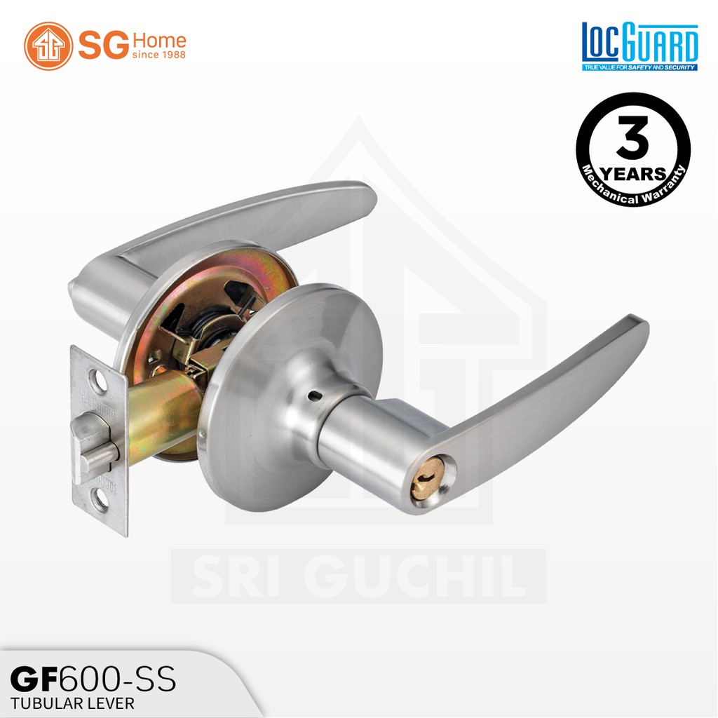 Ready Stock [LOCGUARD] GF600 (AB/AC/PB/SS) Tubular Lever Set Door Lock ...