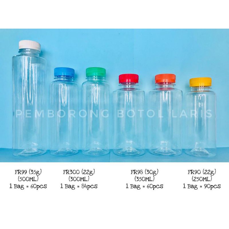 [READYSTOCK 10PCS] BOTOL PLASTIK PUDING SEDUT/ JUS MULUT BESAR 250ML | 300ML | 400ML | 500ML ...