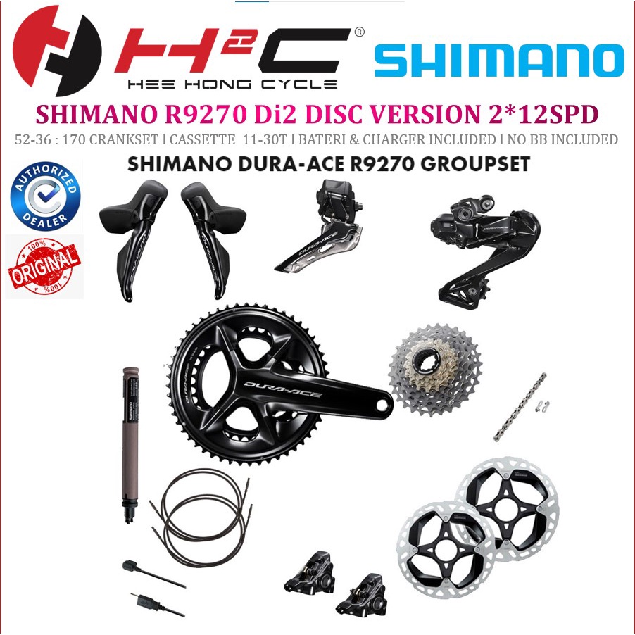 SHIMANO R9250 / R9270 DURA ACE Di2 RIM BRAKE & DISC BRAKE GROUPSET ...