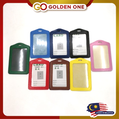 GO PU Leather Card Holder Single Sided ID Holder Badge Holder ...