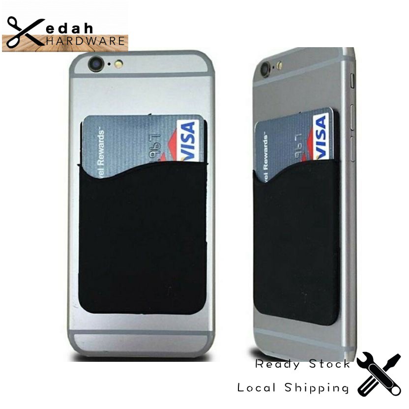 Back Cover Card Holder Adhesive Sticker SIM/ID/Credit Card Pocket Pouch ...
