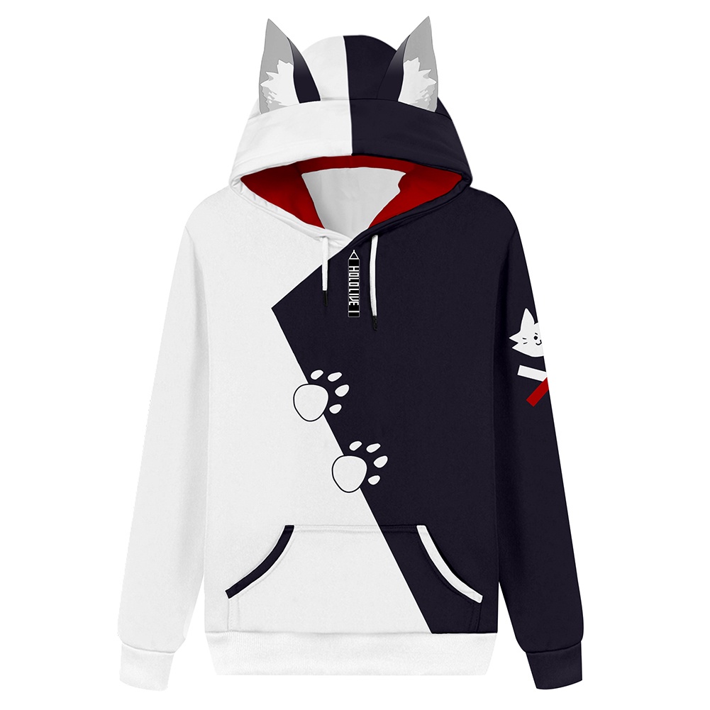 Hololive VTuber Ookami Mio Cosplay Hoodie 3D Printed Sweatshirt Men ...