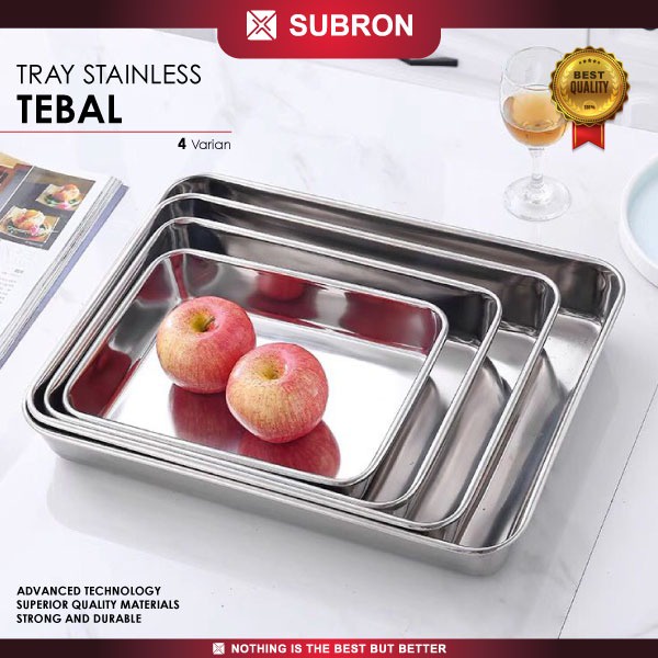 SUBRON Tray 25x20 30x25 Stainless Tray Thick Multifunctional Food ...