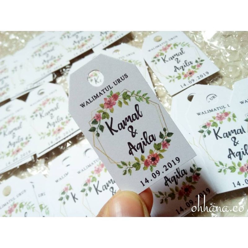 50pcs wedding tag mini thank you tag ivory card | Shopee Malaysia