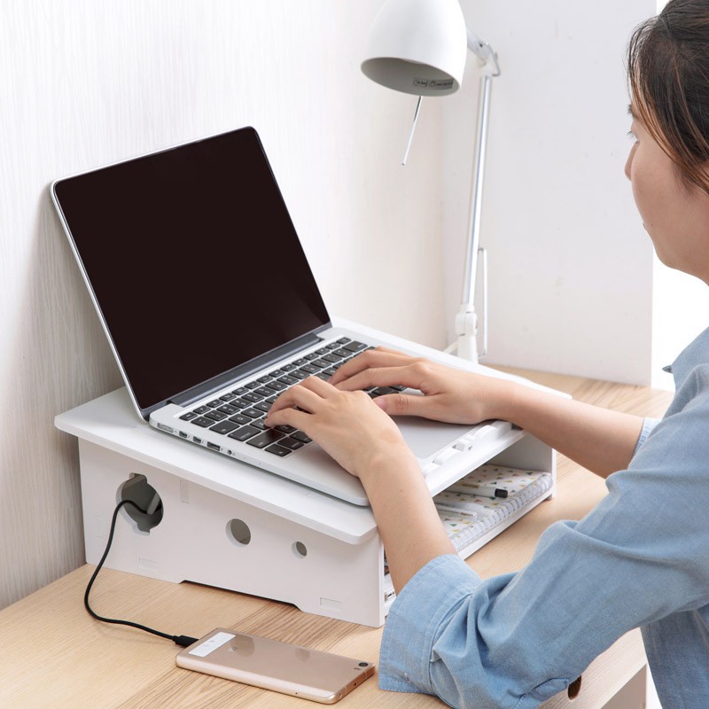 Creative DIY Multipurpose Wooden Laptop Notebook Stand Rack Desktop ...