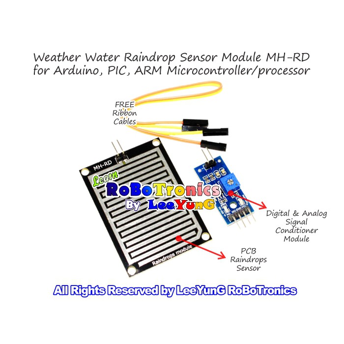 Arduino Smart Home Weather Monitoring Rain Sensor Module Rain Drop ...