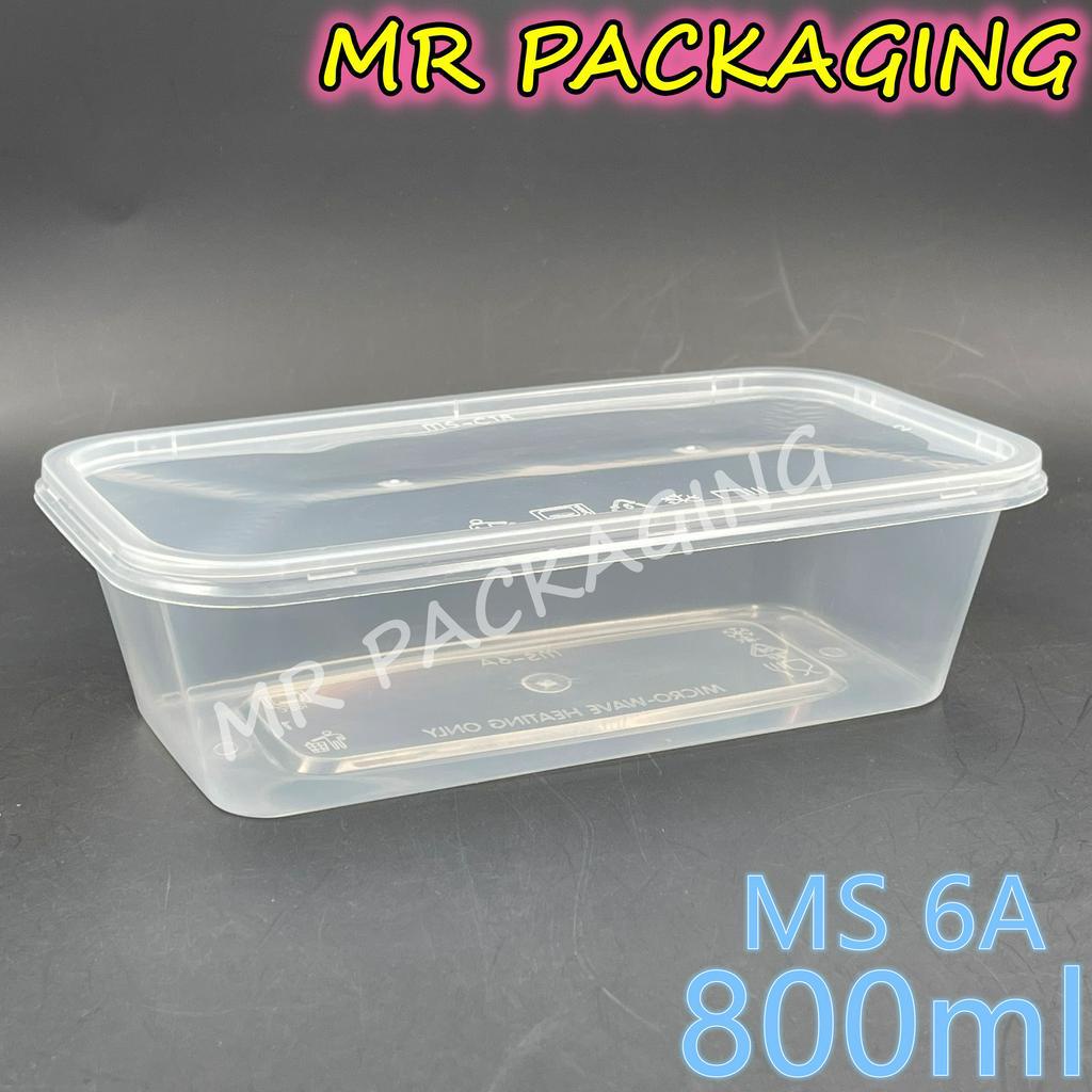 MS 6A 800ml Rectangular Microwaveable Container [ 50sets± ] MS VENTURE ...