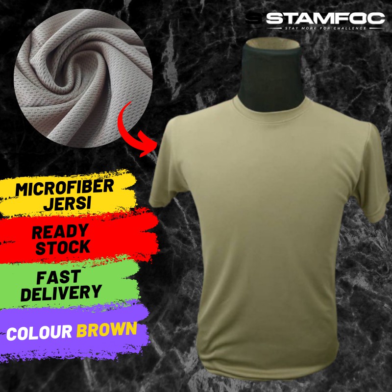 Baju kosong microfiber jersi tshirt inner loreng kawad coklat toyoo ...