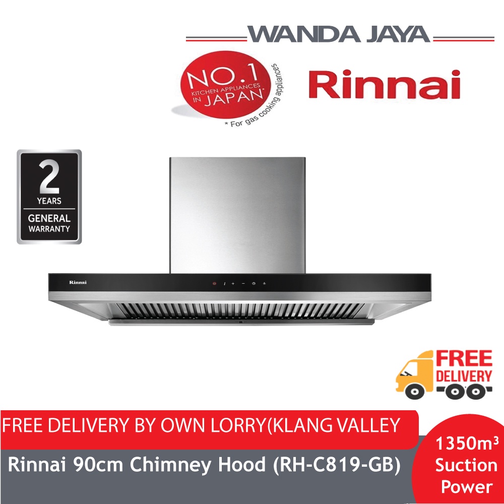 [Free Delivery] RINNAI 90cm Chimney Hood RH-C819-GB | Shopee Malaysia