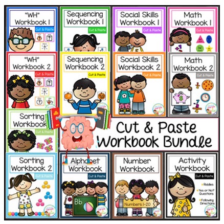 295- (PDF)Cut and Paste 13 sets Bundle 656 pages Math/ Alphabet/ Number ...