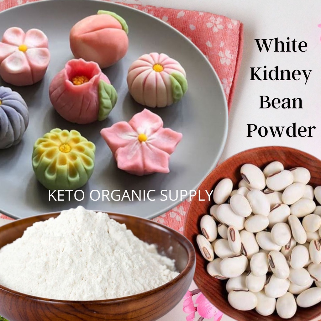 White Kidney Bean Powder 1KG 无糖白芸豆沙干粉 Japan white bean powder korean ...