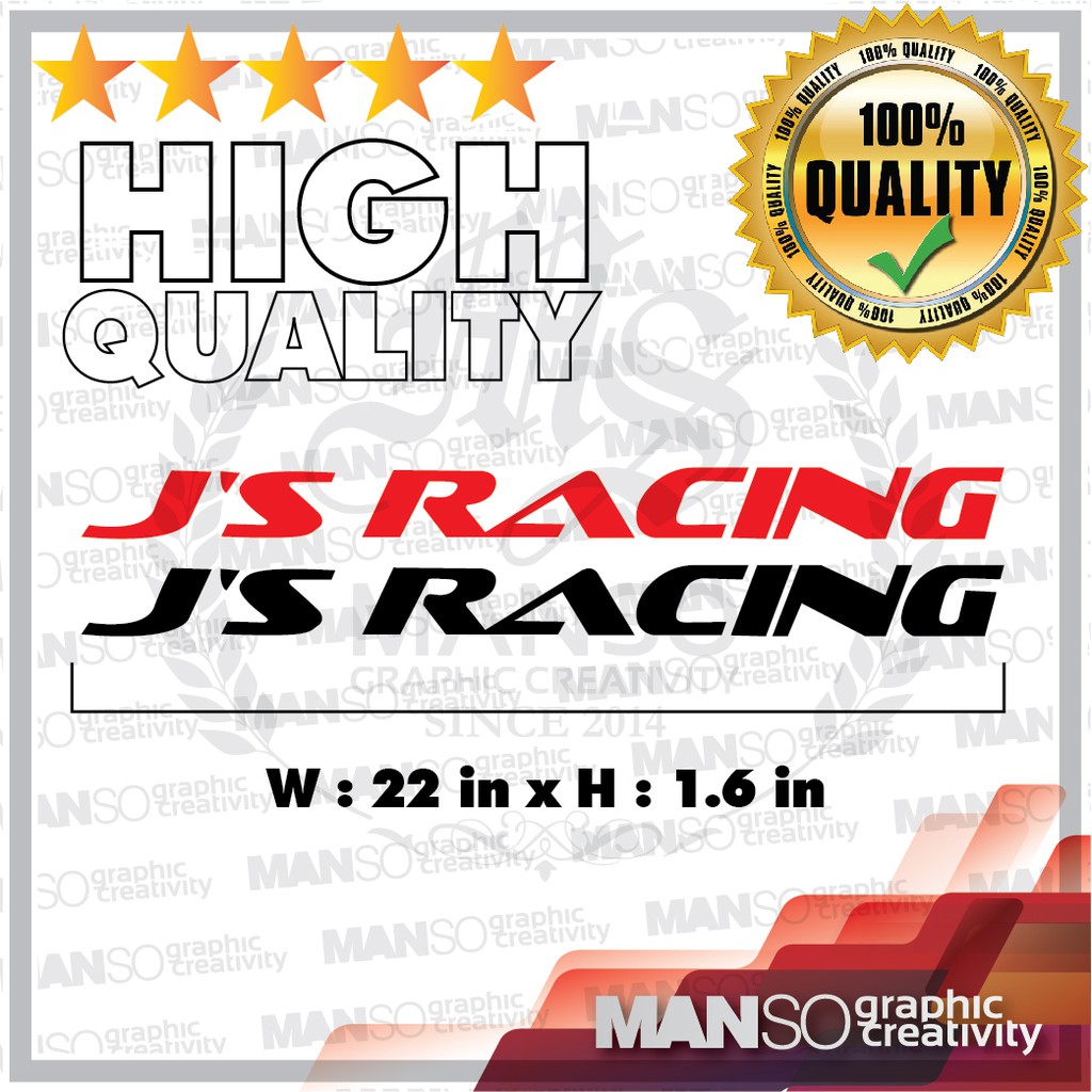 JS Racing Car Sticker Honda Civic City Jazz Fit EK EG GD GE GK Windscreen GT Wing | Shopee Malaysia