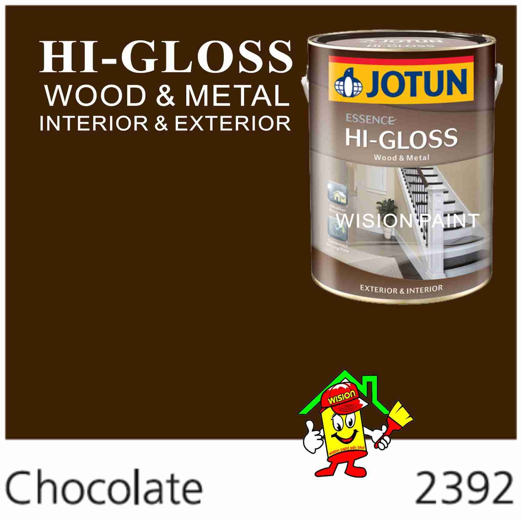 CHOCOLATE 2392 ( 1L ) JOTUN HI GLOSS WOOD AND METAL PAINT EXTERIOR AND ...