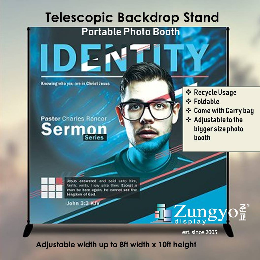 Telescopic Tube For Photography Backdrop Stand Adjustable size 3m x2.4m ...