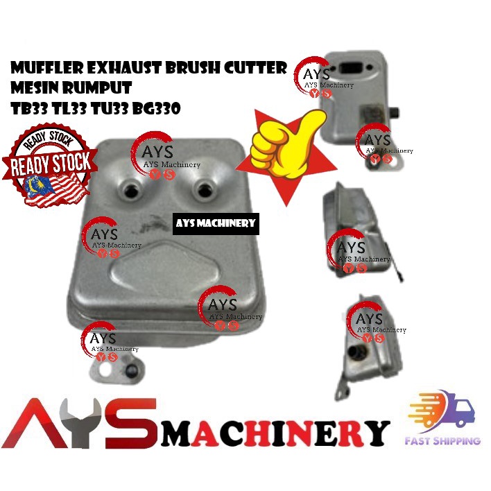 Muffler Exhaust Brush Cutter Mesin Rumput TB33 TL33 TU33 BG330 ...