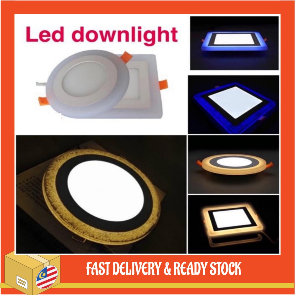 6'' Led panel 3 step downlight round / square blue white/ yellow white ...