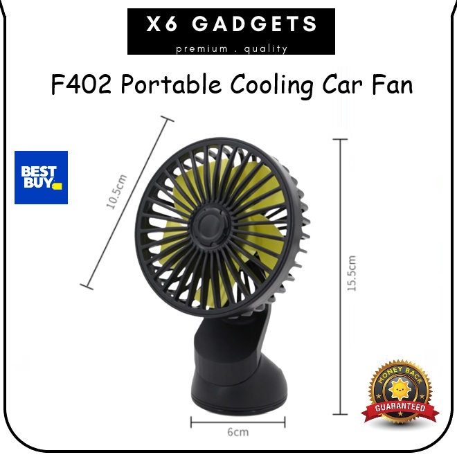 [ READY STOCK ] F402 CAR FAN WITH SUCTION CUP USB POWERED 3 SPEED ...