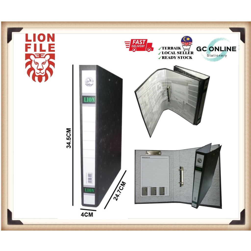 Lion 1801 /1802 25mm Ring File Without Clip & With Clip/Single Ring ...