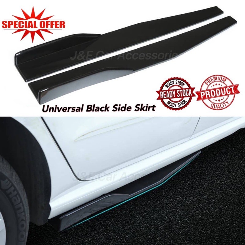 ( 2 Size ) 1Pair car auto Universal Black Side Skirt Rocker Splitters ...