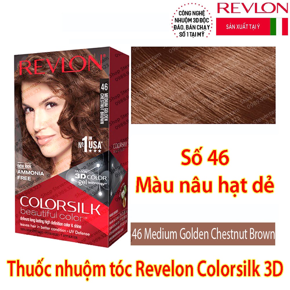Revlon Colorsilk Hair Dye No. 46 (Medium Golden Chestnut Brown ...