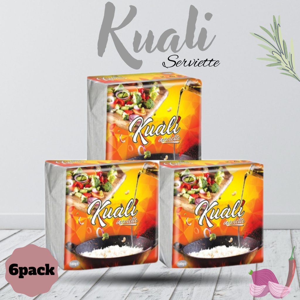 Kuali 100% Virgin Pulp Serviette (100 Gram x 6 Packs) | Shopee Malaysia