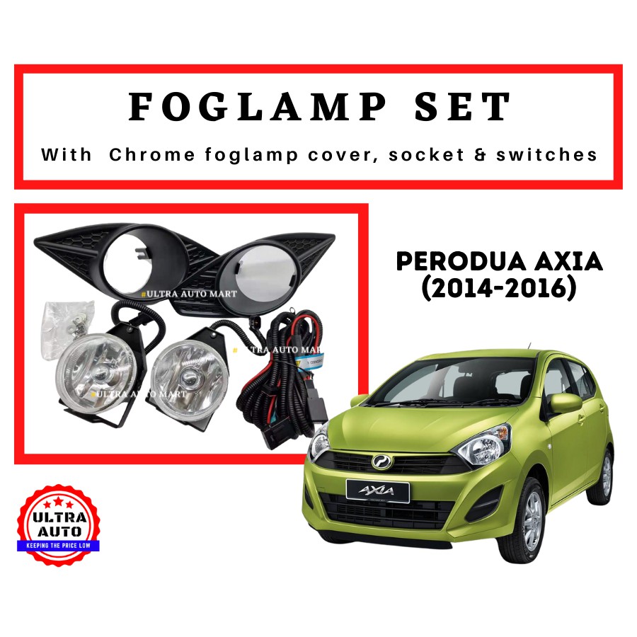 Perodua Axia Foglamp Foglight Spotlight Set 2014 2015 2016 (Including ...