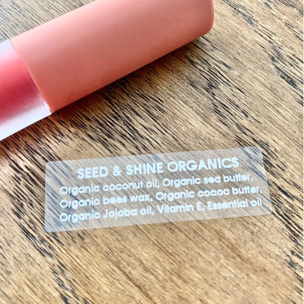 Ingredient labels | Clear lip gloss stickers | Cosmetic ingredient ...