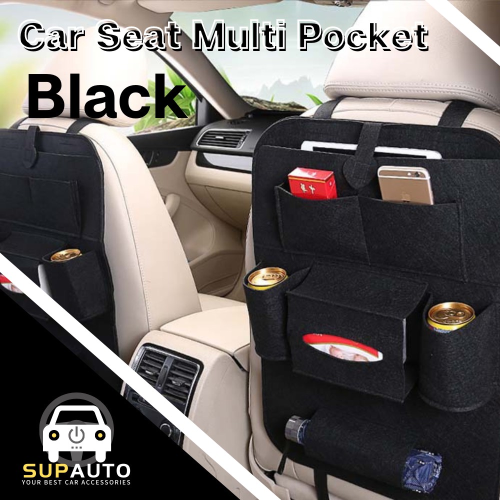 𝐅𝐄𝐋𝐓 𝐌𝐀𝐓𝐄𝐑𝐈𝐀𝐋 》Car Seat Multi Pocket Organiser Back Storage Bag Multi ...