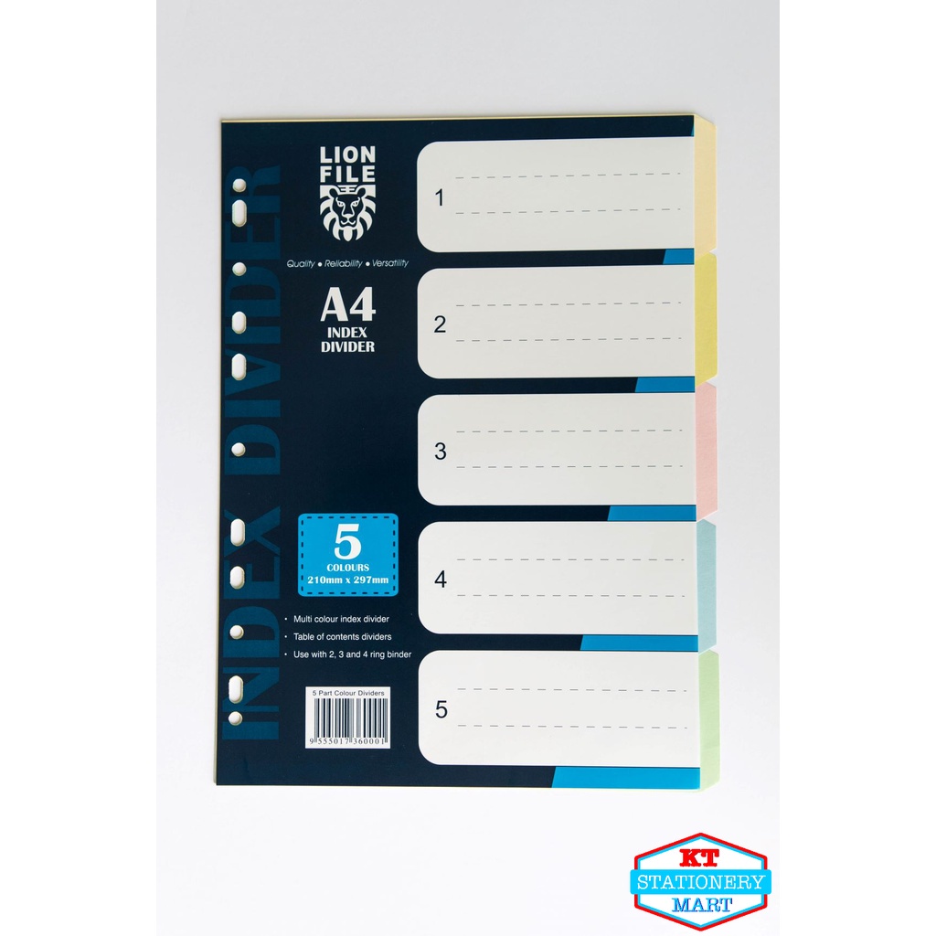 Index Divider - Paper - 5 Colors Divider - Lion | Shopee Malaysia