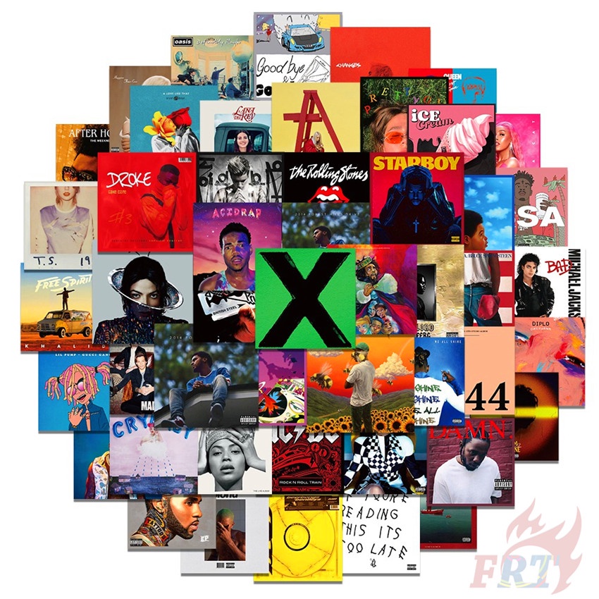 54Pcs/Set ♬ Music Artist Album Cover ♬ Series 01 Stickers DIY Fashion ...
