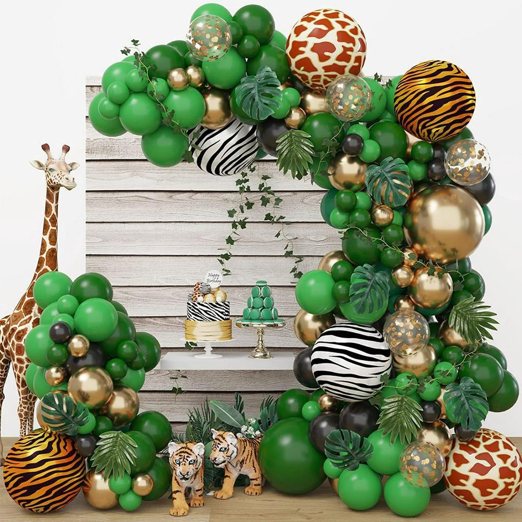 156pcs Safari Balloon Garland Kit, Jungle Party Balloon Arch Kit ...