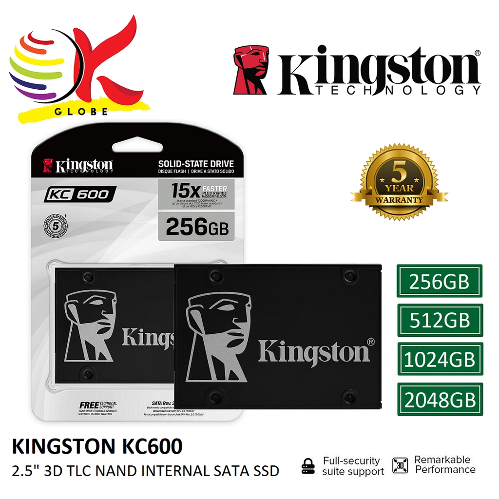 KINGSTON KC600 2.5" 3D TLC NAND INTERNAL SATA SSD SOLID STATE DRIVE - 256GB / 512GB / 1024GB ...