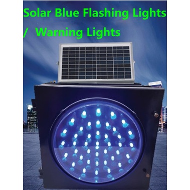 30cm Blue LED Flashing Signal Solar Warning Light Blinker (Solar Blue ...