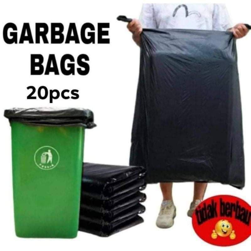 GARBAGE BAG/plastik sampah hitam tebal/size jumbo 20pcs | Shopee Malaysia