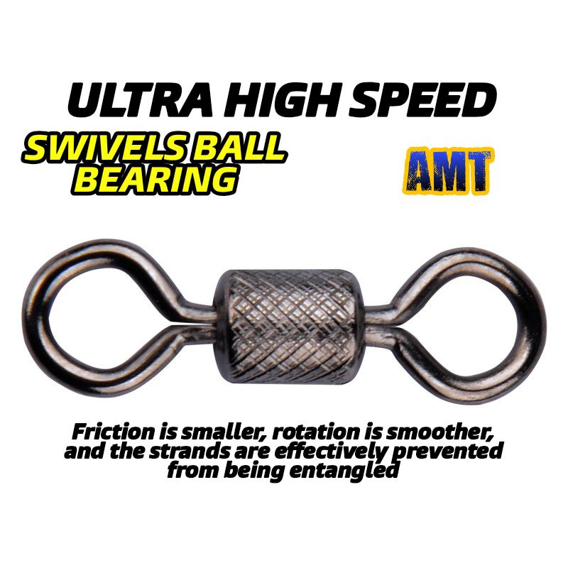 Swivels Ball Bearing Swivel with Safety Snap Solid Rings Rolling Swivel ...