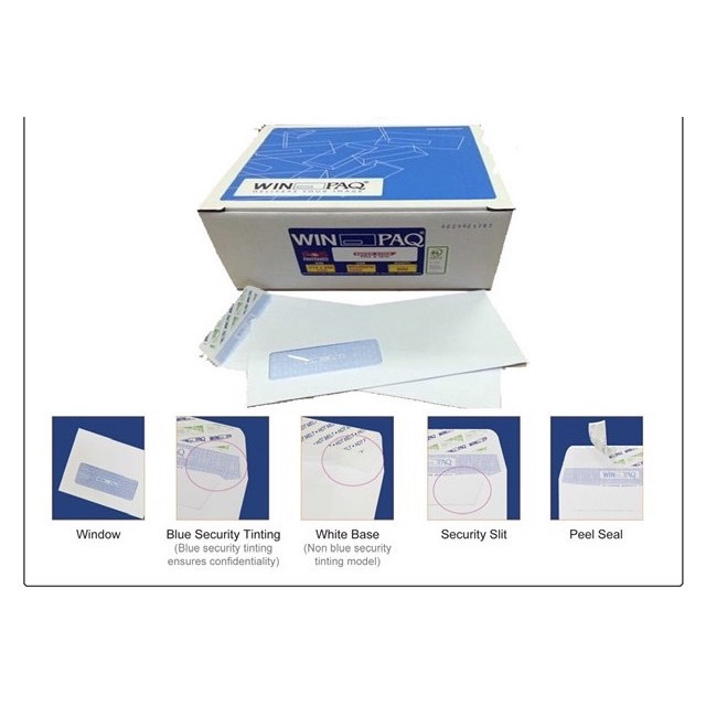 Winpaq white envelope 4.5x9.75 ( no window / with window ) wp4496p ...