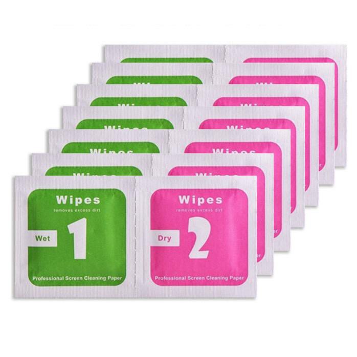 (3 Pcs Pack) Wet Wipes Tempered Glass Screen Alcohol Cleaning Tool ...