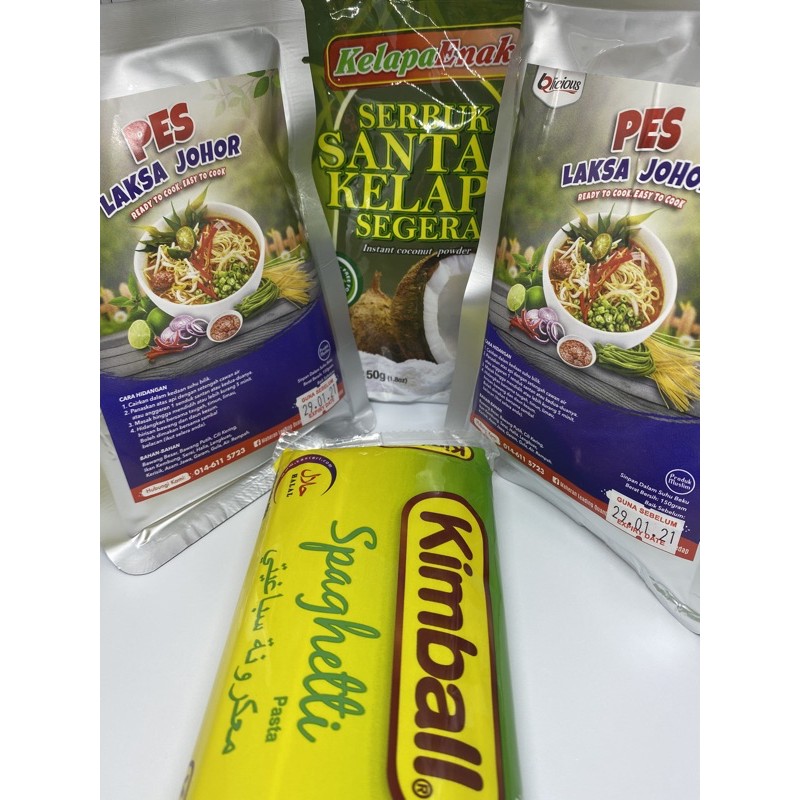 LAKSA JOHOR 4 in 1 (2 PACK LAKSA, 1 PACK SPAGHETTI , 1 PACK SANTAN ...