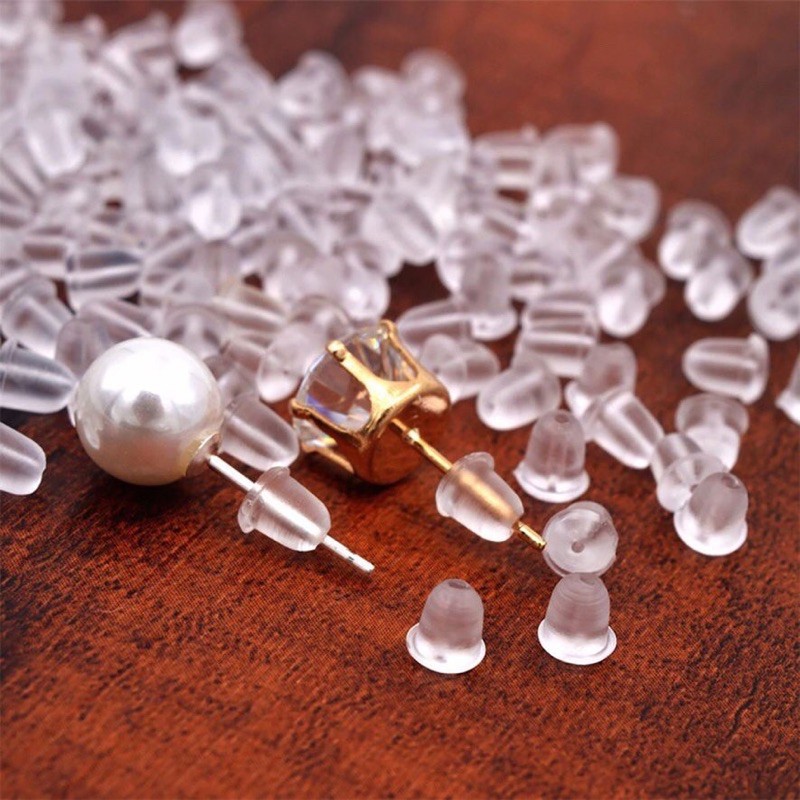 10PCS Rubber Earring Back Stoppers Ear Post Nuts Findings 4MM | Shopee ...