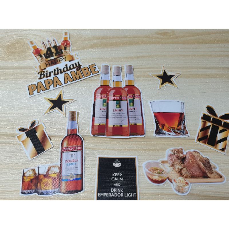 Emperador themes set cake topper (customized) | Shopee Malaysia