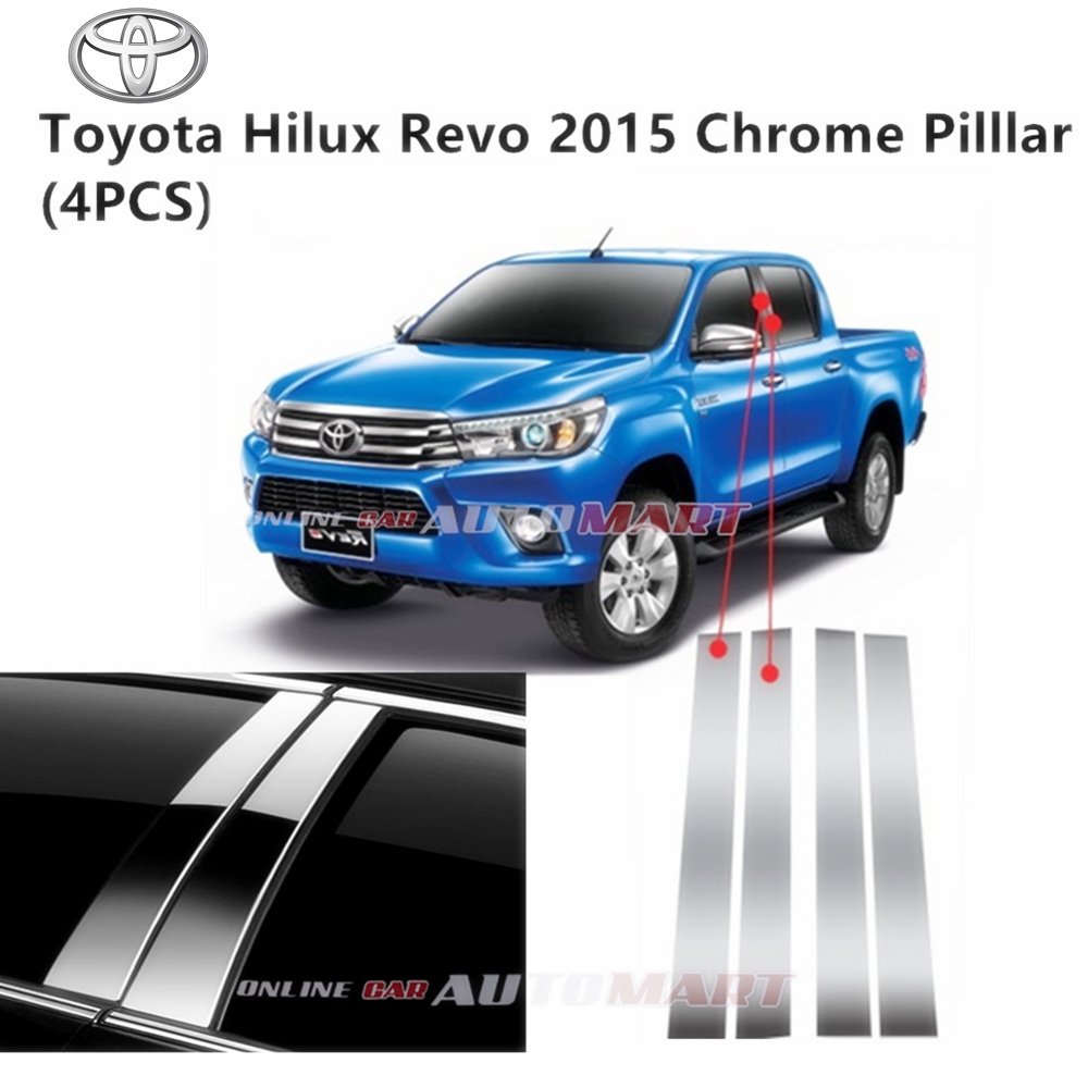 Toyota Hilux Revo Yr 2015- Car Chrome Door Window Pillar Trim Panel ...
